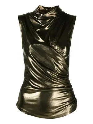 Blumarine Metallic-finish Blouse - Gold