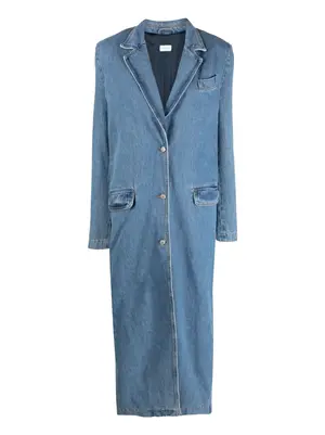 Magda Butrym Single-breasted Denim Coat - Blue