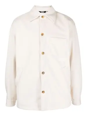 Gcds Logo-embroidered Overshirt - White