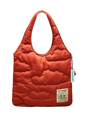 COACHTOPIA Coachtopia Loop Flat Tote With Cloud Quilting Deep Orange
