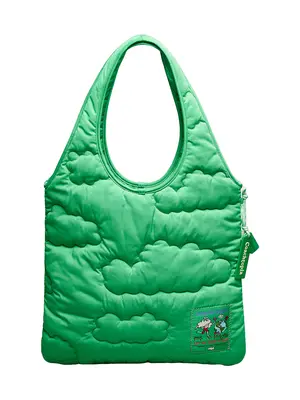 COACHTOPIA Coachtopia Loop Flat Tote With Cloud Quilting Electric Kelp