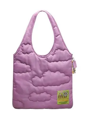 COACHTOPIA Coachtopia Loop Flat Tote With Cloud Quilting Violet Orchid