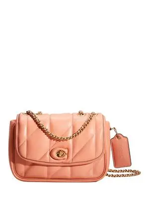 COACH Pillow Madison Shoulder Bag With Quilting - Brass/light Coral