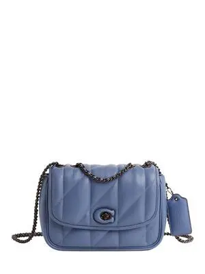 COACH Pillow Madison Shoulder Bag With Quilting - Pewter/washed Chambray