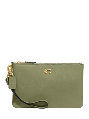COACH Coach Wristlet Brass/moss