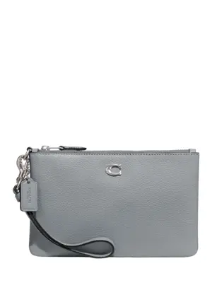 COACH Coach Wristlet Silver/grey Blue
