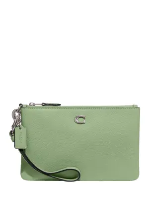 COACH Coach Wristlet Silver/pale Pistachio