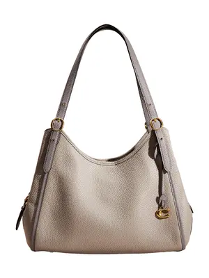 COACH Restored Lori Shoulder Bag In Colorblock Brass/dove Grey