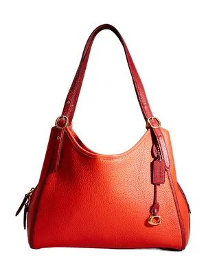 COACH Restored Lori Shoulder Bag In Colorblock Brass/red Orange Multi
