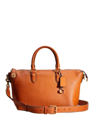 COACH Restored Cara Satchel Brass/burnished Amber