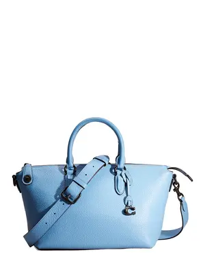 COACH Restored Cara Satchel Pewter/pool
