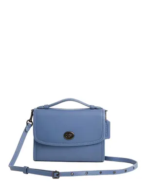 COACH Restored Kip Turnlock Crossbody Pewter/washed Chambray