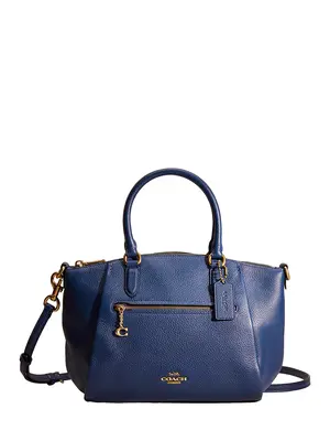 COACH Restored Elise Satchel Brass/deep Blue