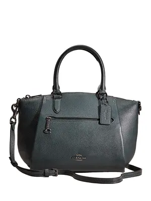 COACH Restored Elise Satchel Gunmetal/pine Green