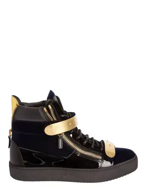 GIUSEPPE ZANOTTI Coby Double-straps Mid-top Sneakers - Blue