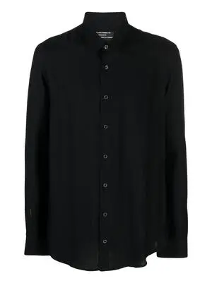 Patrizia Pepe Long-sleeved Twill Shirt - Black