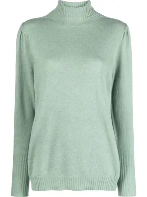 TWINSET Puff-sleeve Cashmere Jumper - Green