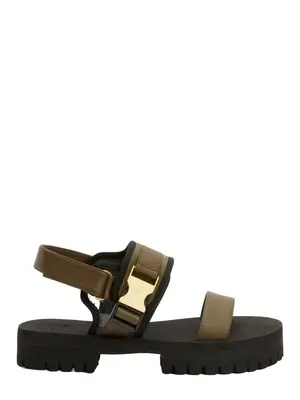 GIUSEPPE ZANOTTI Mederic Leather Sandals - Green