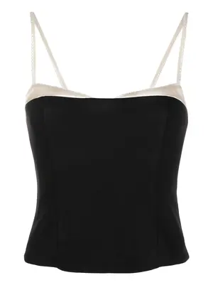 REFORMATION Melanie Contrast-trimmed Tank Top - Black