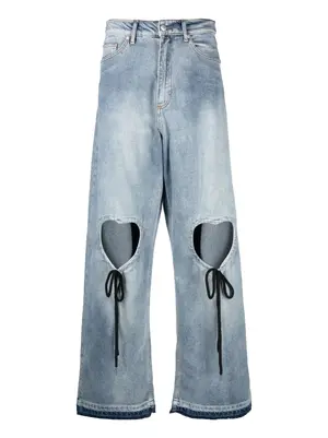 Natasha Zinko Heart Cut-out Jeans - Blue