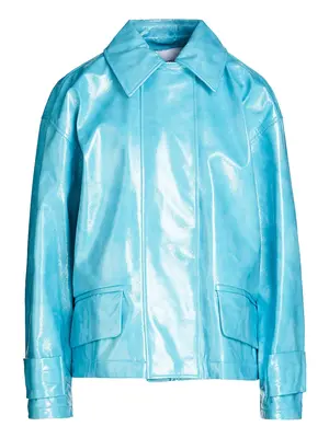 STAND STUDIO Constance Glossed Jacket Turquoise