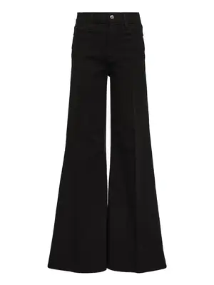 FRAME Le Palazzo High-rise Flared Jeans - Black