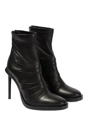 ANN DEMEULEMEESTER Lamb Leather Ankle Boots - Black