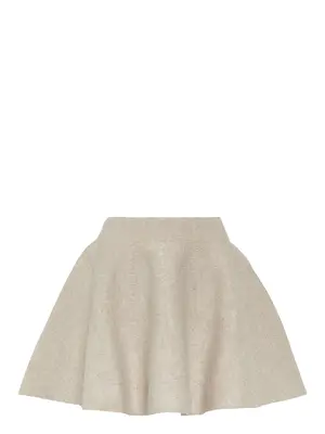Alaïa Flared Wool-blend Miniskirt - Beige