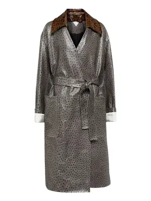 Bottega Veneta Embossed Leather Coat - Grey