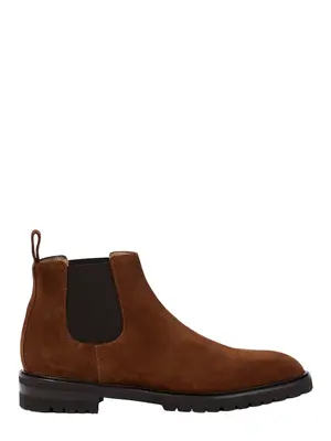 Manolo Blahnik Brompton Suede Chelsea Boots - Brown