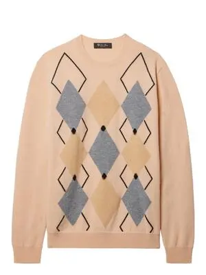 Loro Piana Lower Hutt Argyle Cashmere Sweater - Multi