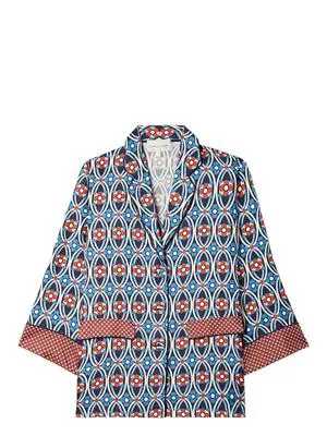 Cara Cara Venezia Printed Silk-twill Shirt - Blue
