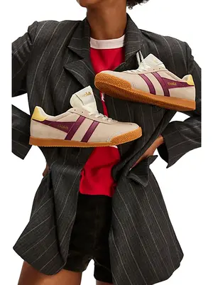 Gola Elan Suede Sneakers Bone/cerise/pollen