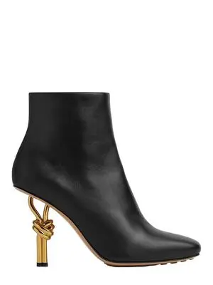 Bottega Veneta Calfskin Heeled Ankle Boots 90 - Black