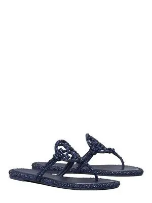Tory Burch Tory Burch Miller Pavé Knotted Sandal New Navy