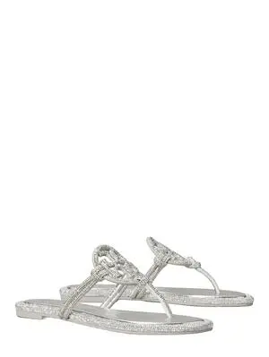 Tory Burch Tory Burch Miller Pavé Knotted Sandal Silver