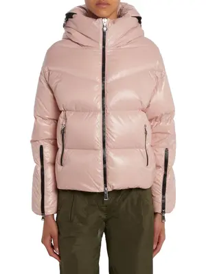 Moncler Huppe Nylon Down Puffer Jacket Pink
