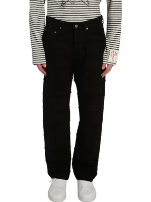 GOLDEN GOOSE Journey Skate Distressed Straight-leg Jeans - Black