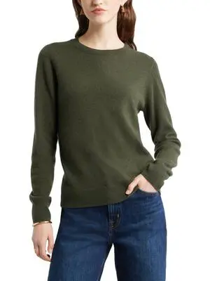 Nordstrom Cashmere Crewneck Sweater - Green Duffel