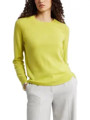 Nordstrom Cashmere Crewneck Sweater - Green Sulphur