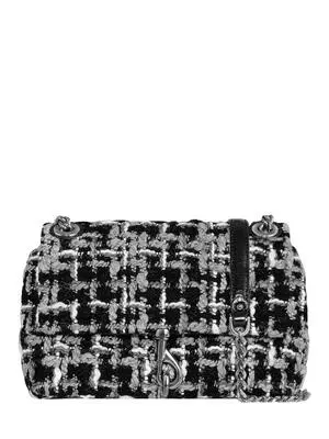 Rebecca Minkoff Edie Tweed Convertible Crossbody Bag - Nero/black
