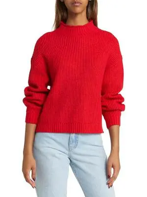 Bp. Mock Neck Sweater Red Salsa