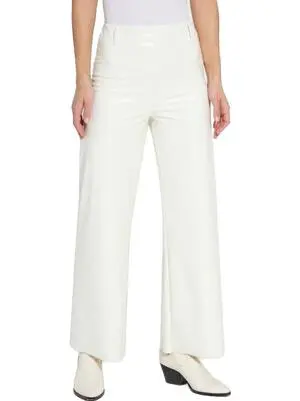 Lyssé High-waisted Faux Leather Wide Leg Trousers - Snow White