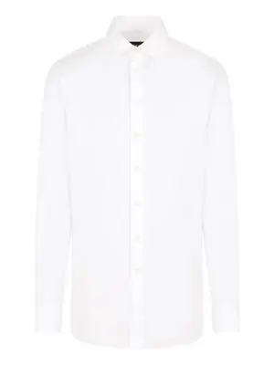 GIORGIO ARMANI Regular-fit Shiny-effect Cotton Shirt