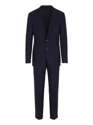Giorgio Armani Manhattan Line Single-breasted Suit In Pinstripe Virgin Wool - Blue