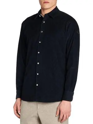 Moncler Long Sleeve Corduroy Shirt - Navy