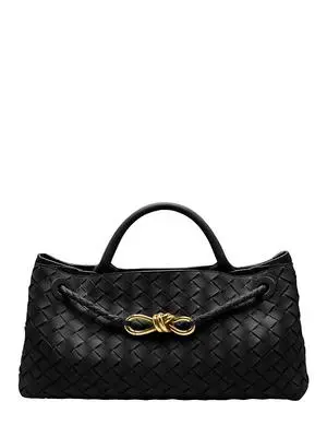 Bottega Veneta Small Andiamo Shoulder Bag Black-m Brass-black