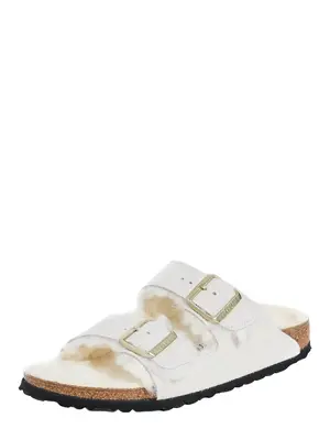 BIRKENSTOCK Arizona Shearling Slides - Antique White/antique White