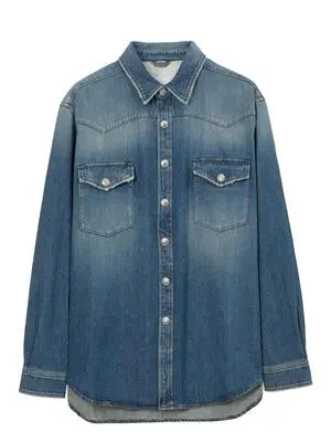 Burberry Long-sleeve Denim Shirt - Blue