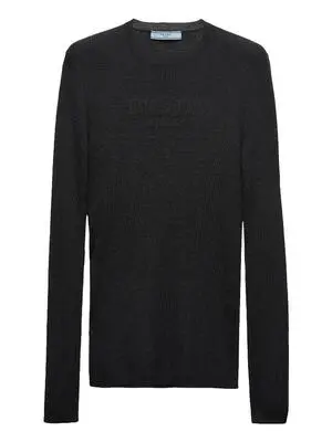 Prada Superfine Wool Crew-neck Sweater - Black